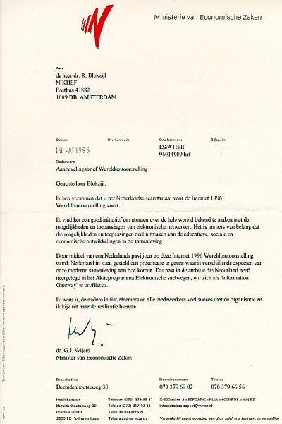 Letters Of Support: Ministerie van Economische Zaken